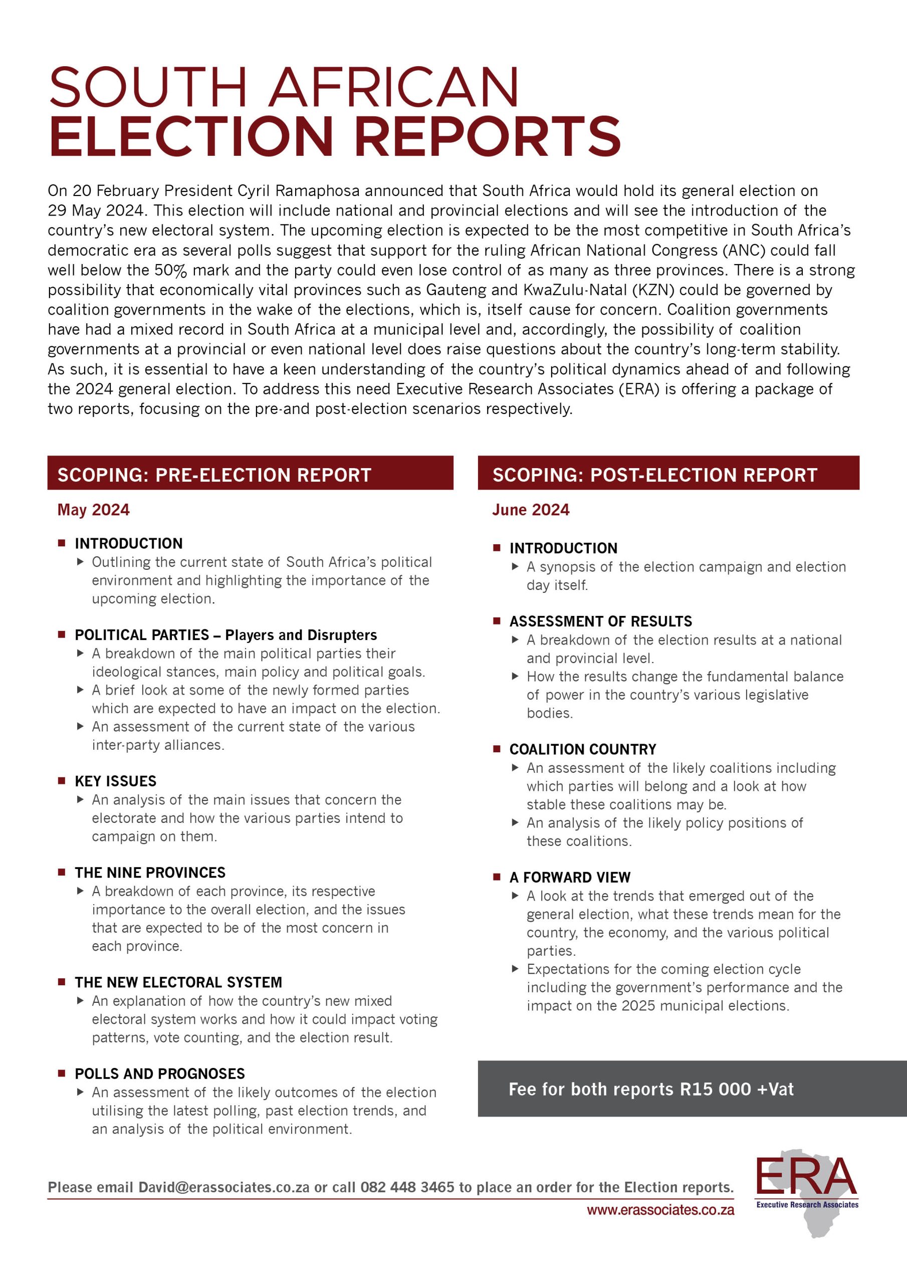 South African General Election Reports - 2024 South African General Election Reports - 2024